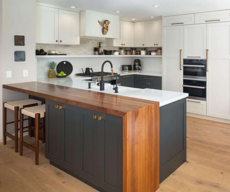 Custom Wood Kitchen Countertops Design | Floating Shelves