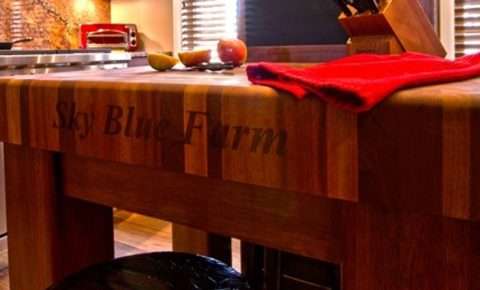 Mahogany Custom Butcher Block Island Countertop in Ocala, FL