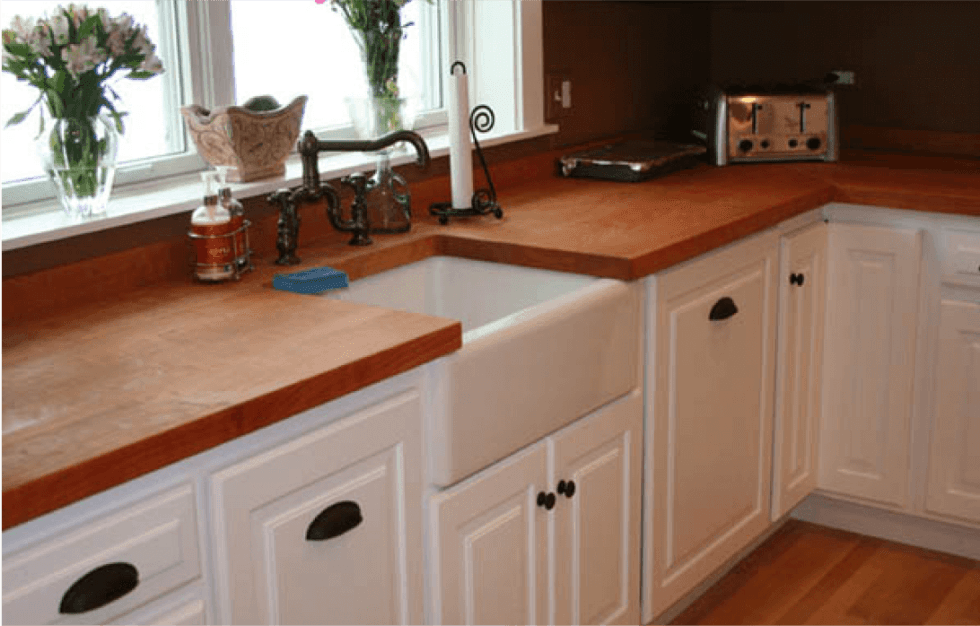 Flat Grain Wood Counters | Custom Kitchen Countertops